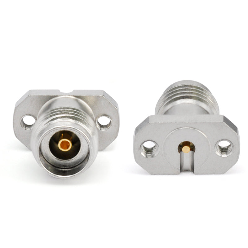 2.92mm Female Solderless PCB Compression Mount Connector ｜ 2-hole Flan ...