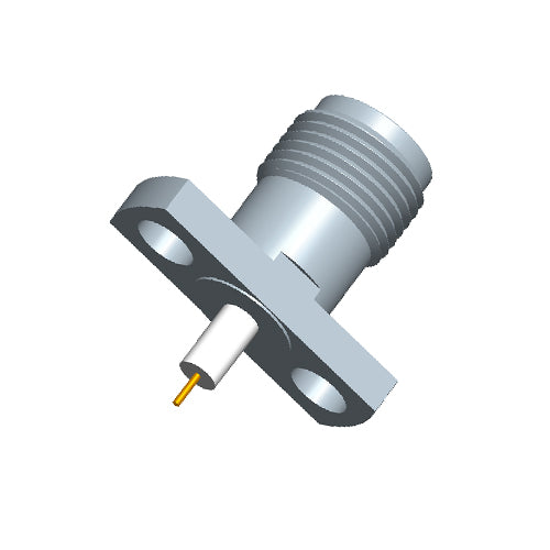 2.92mm Female Connector with 2-hole Flange, Hole Spacing 8.6 mm, Metal ...
